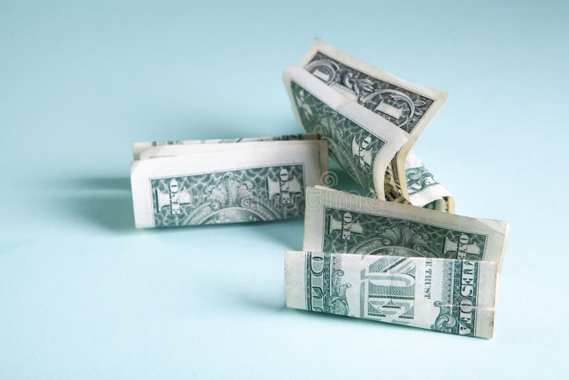 Crumpled Dollar Bills on the Table Stock Photo - Image of bill ...