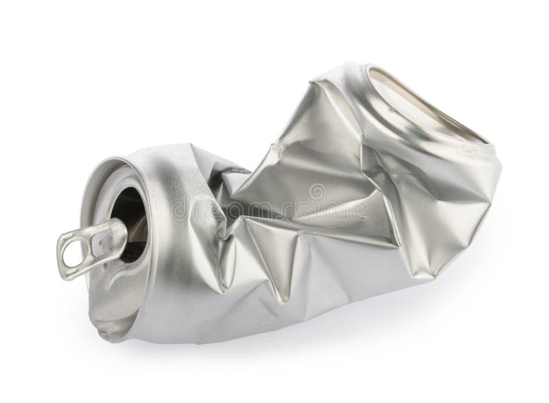 Crumpled Empty Blank Soda or Beer Can Garbage. Crushed Junk Can Recycle ...