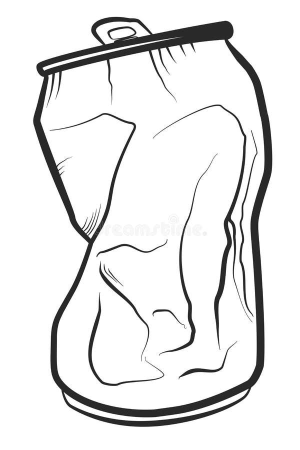 Crumpled Empty Can on a White Background. Stock Vector - Illustration ...