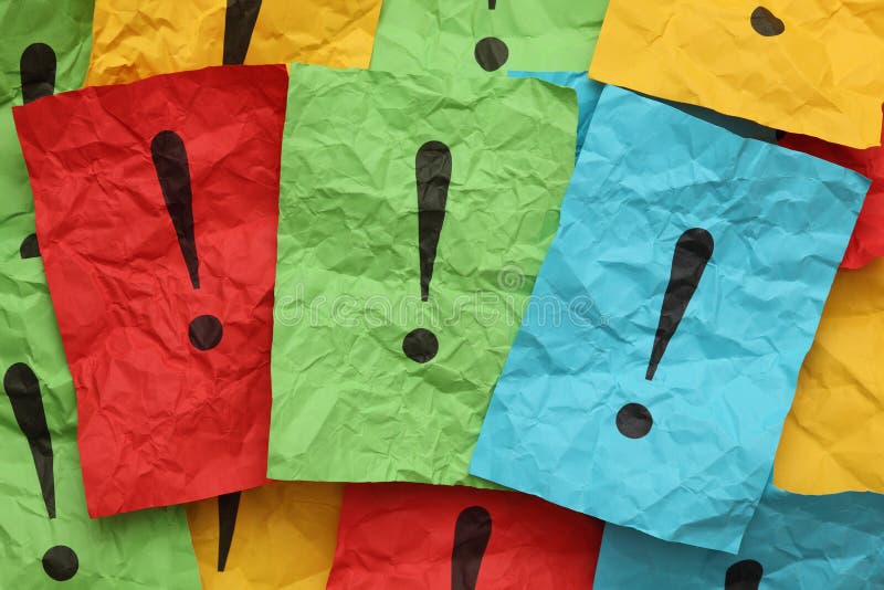 Crumpled Exclamation Marks Heap Stock Image - Image of exclamation ...