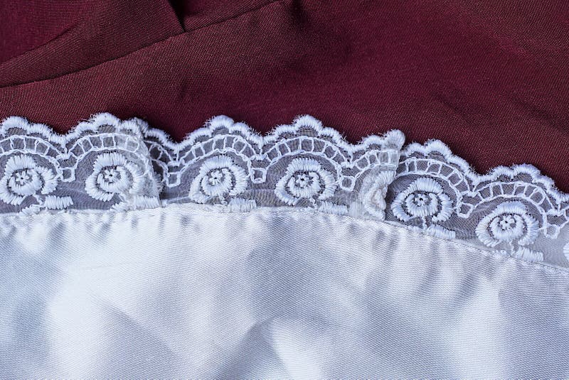 Crumpled Fabric Texture with Red White Pattern Stock Image - Image of ...