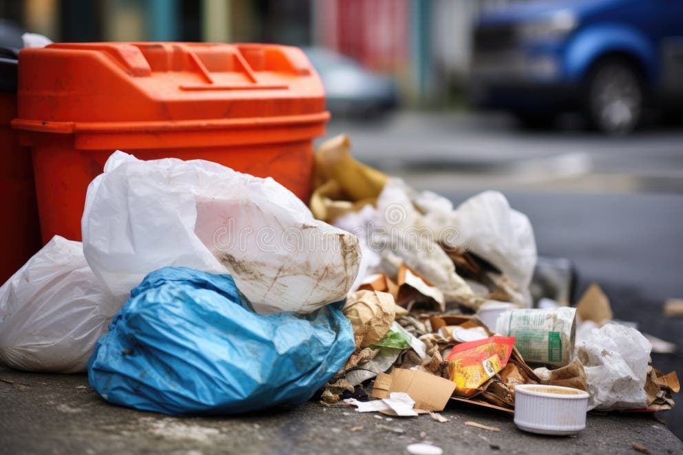 A Crumpled Fast-food Packaging among a Mound of Trash Stock Image ...