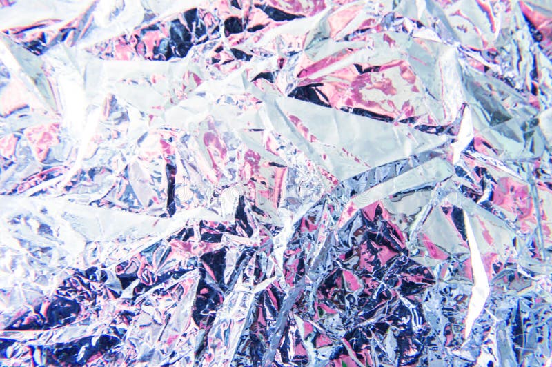 Crumpled Foil with Reflections of Different Colors Stock Image - Image ...