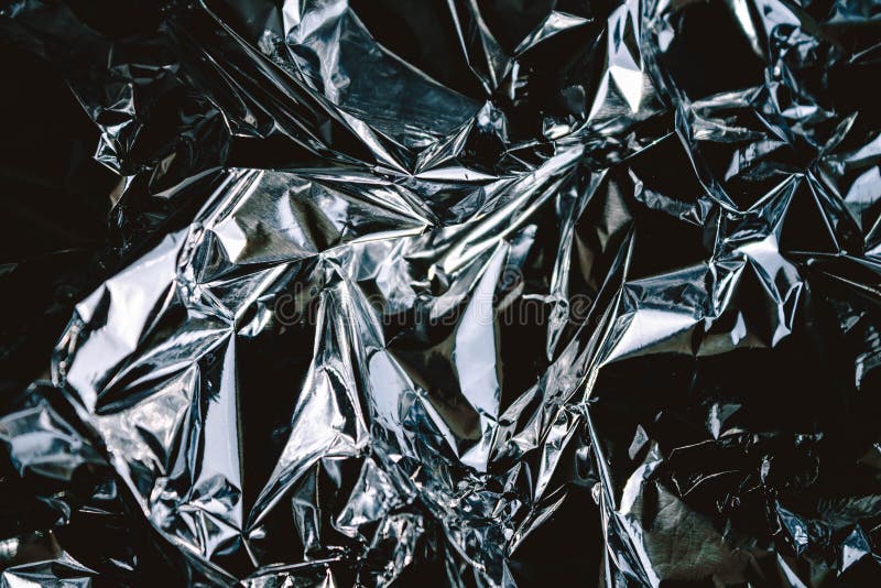 Crumpled Foil Texture. Crumpled Paper is Shiny with a Color Tint Stock ...