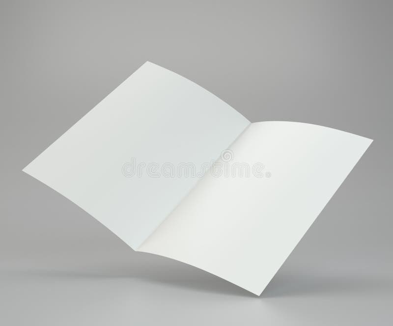 Crumpled Folded A4 Paper. 3d Rendering on Gray Background Stock ...