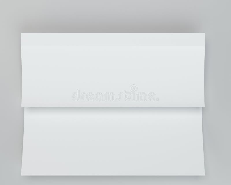 Crumpled Folded A4 Paper. 3d Rendering on Gray Background Stock ...