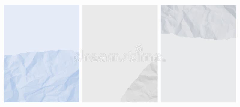 Crumpled and Folded Piece of Blue and Gray Paper on a Light Blue and ...