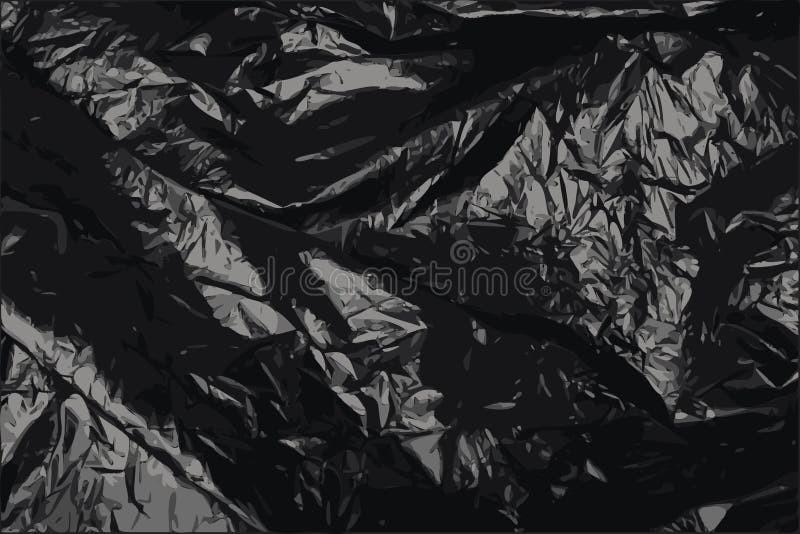 Crumpled Garbage Bag Texture Background, Wrinkled Trash Package Pattern ...