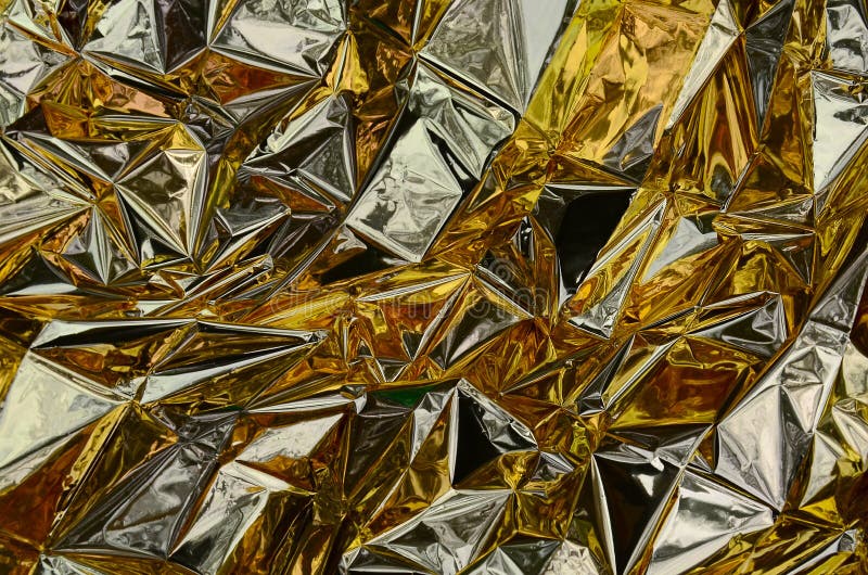 Crumpled Gold Foil Paper, Abstract 3d Metal Gold Surface Texture, Gold ...