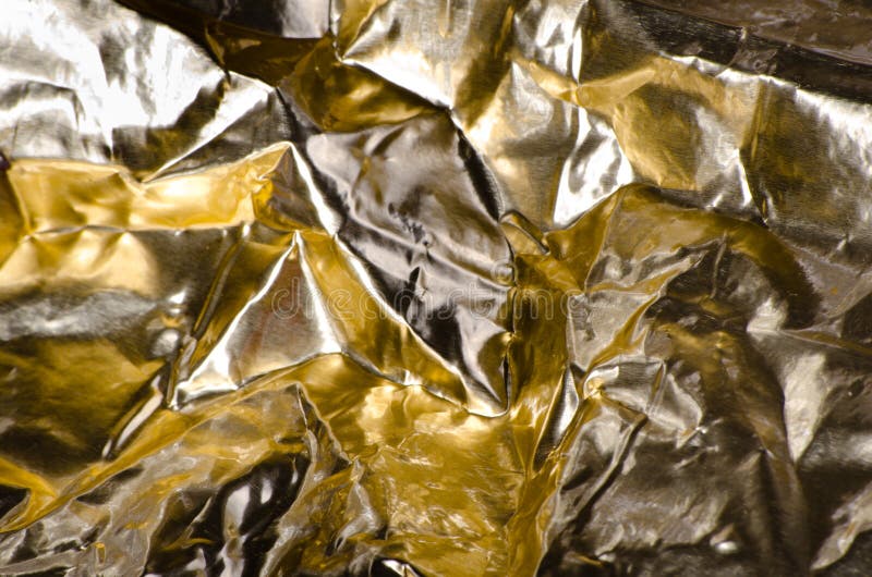 Gold Foil Abstract Crinkled Texture Stock Photo - Image of golden ...