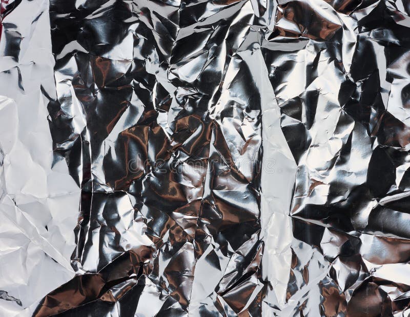 Crumpled Gray Foil Sheet for Food Packaging, Full Frame Stock Photo ...