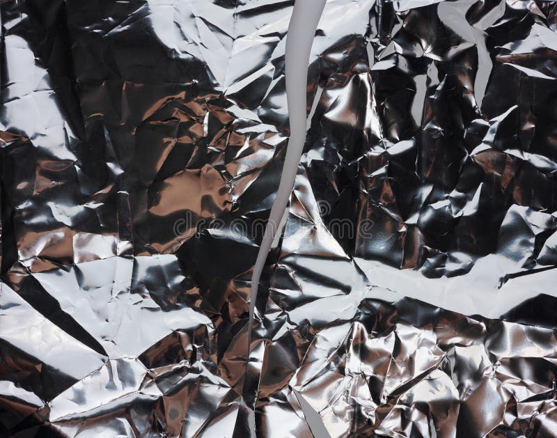 Crumpled Gray Foil Sheet for Food Packaging, Full Frame Stock Photo ...