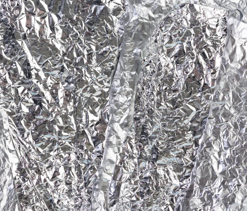 Crumpled Gray Foil Sheet for Food Packaging Stock Photo - Image of ...