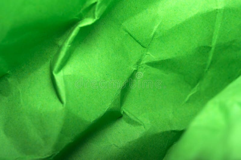 Crumpled Green Paper Creating an Abstract Texture Stock Image - Image ...