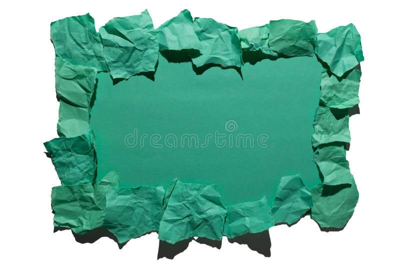 A Crumpled Green Paper Frame that is Perfect for Adding Text or ...