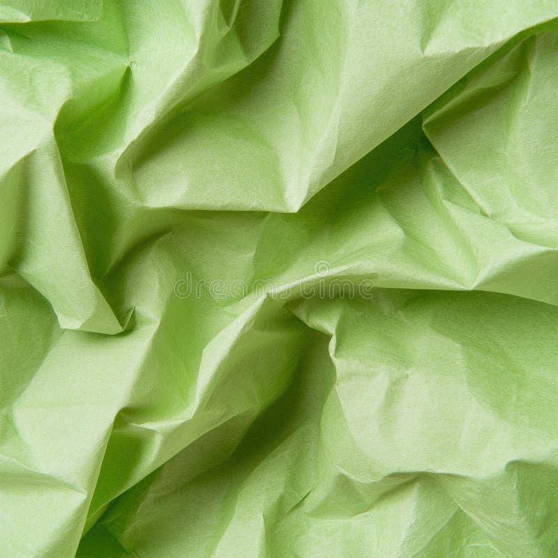 Crumpled Green Tissue Paper Texture Stock Illustration - Illustration ...