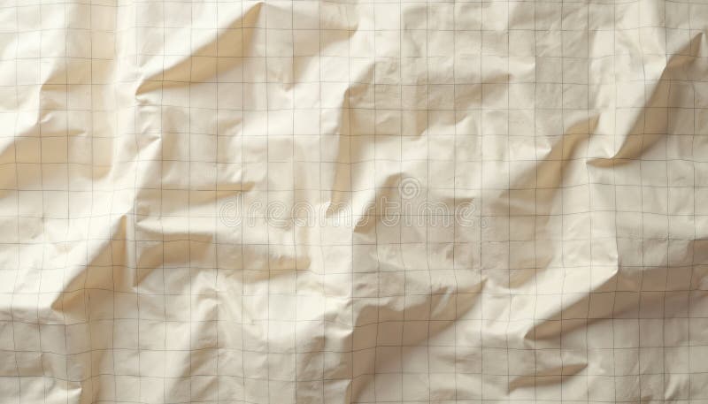 Crumpled Grid Graph Paper Texture Background. Wrinkled, Blank Surface ...