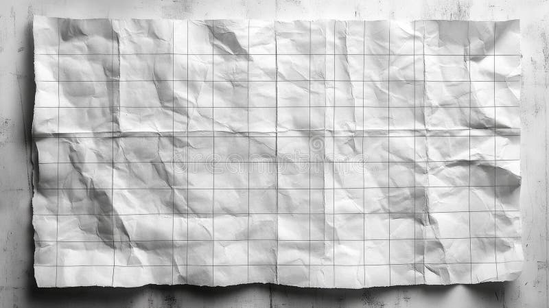 Crumpled Grid Paper Texture Generative AI Stock Illustration ...