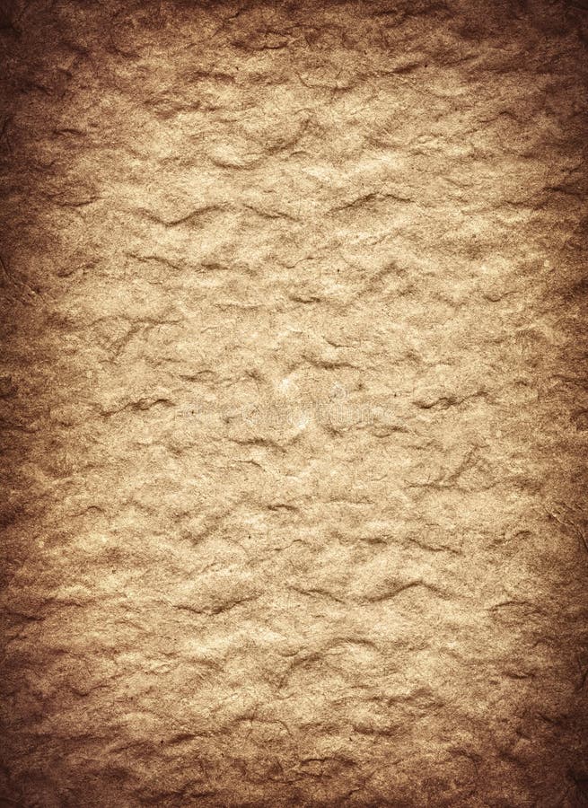 Crumpled Grunge Brown Paper Texture with Vignette Stock Photo - Image ...