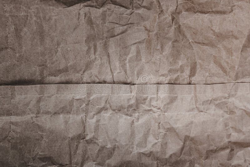 Crumpled Kraft Paper Background. Packing Paper Stock Image - Image of ...