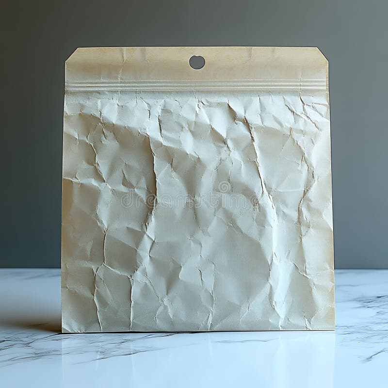 Crumpled Kraft Paper Bag Mockup Recyclable Eco Friendly Packaging ...