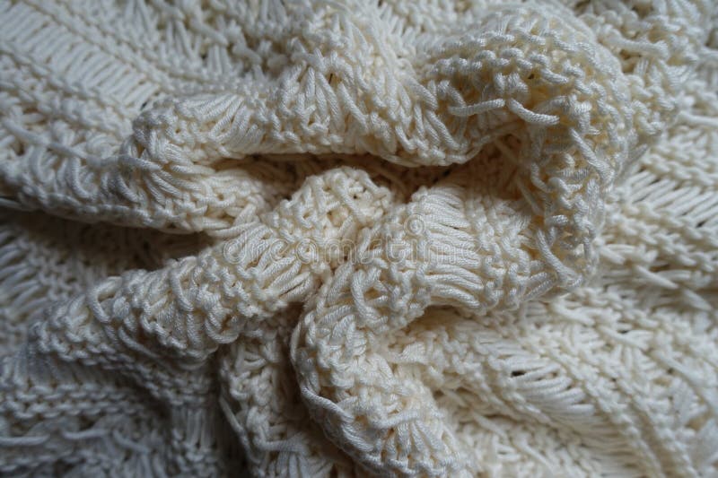 Crumpled Light Beige Crochet Lacy Fabric Stock Photo - Image of textile ...