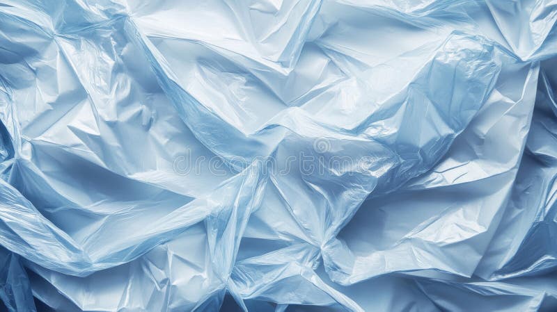 Crumpled Light Blue Plastic Bag Texture Stock Illustration ...