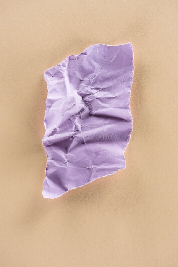 Crumpled Lilac Color Paper on Beige Stock Image - Image of chaotic ...