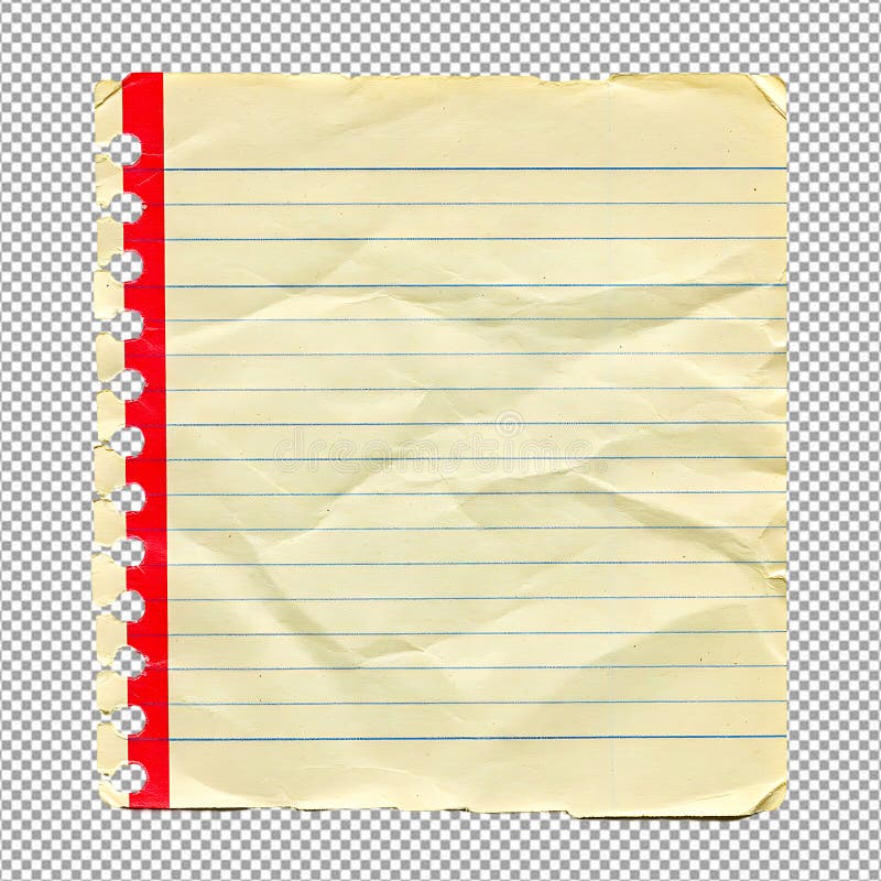 A Crumpled Lined Paper Sheet Stock Illustration - Illustration of retro ...