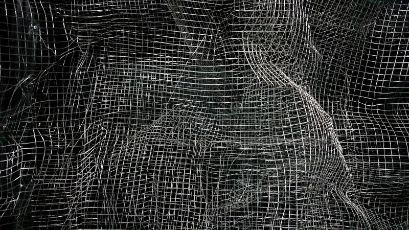Crumpled Mesh. Abstract Background. Metal Mesh with Shadow on a Black ...