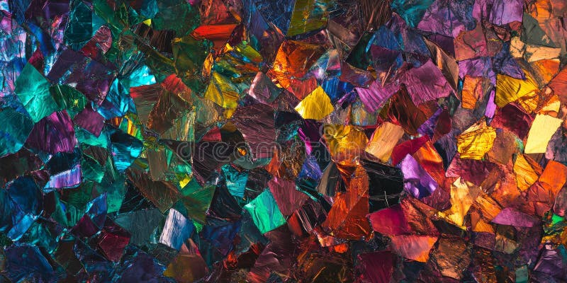 Crumpled Metallic Foil with a Glowing Rainbow Iridescent Effect. the ...