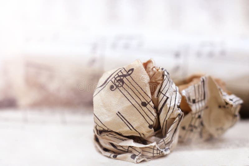 Crumpled Musical Notes so Close, Retro Stock Image - Image of yellow ...