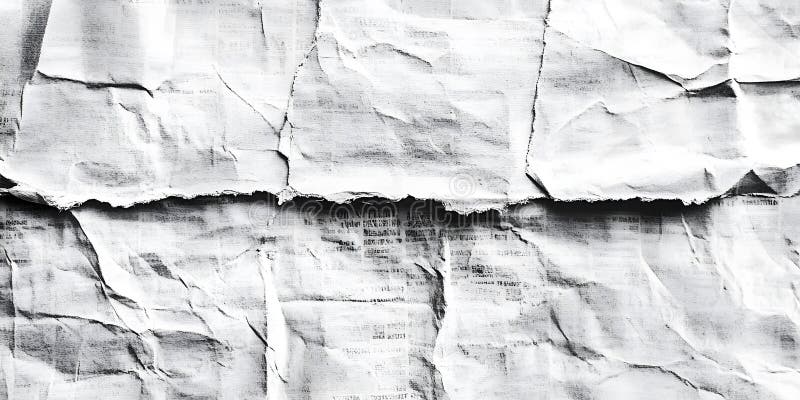 Crumpled Newspaper with Torn Edges Stock Illustration - Illustration of ...