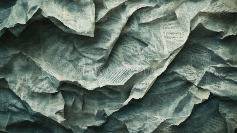 Crumpled Newspaper with Unreadable Text Stock Illustration ...