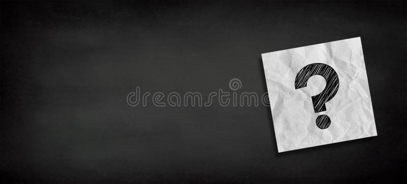 Crumpled Note Paper with Question Mark on Black Background Stock Photo ...