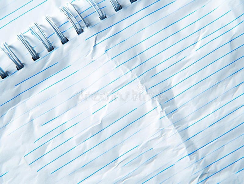 Crumpled Notebook Paper Shows Lines and Texture for Writing Background ...