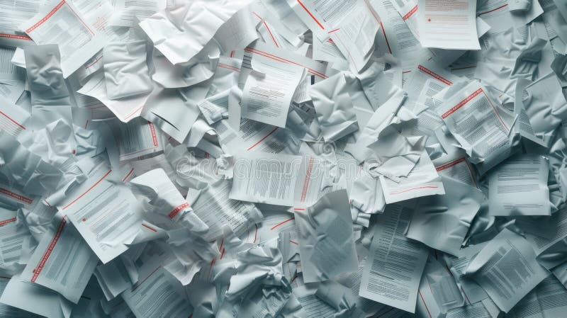 The Crumpled Office Documents. AI Generated Stock Image - Image of pile ...