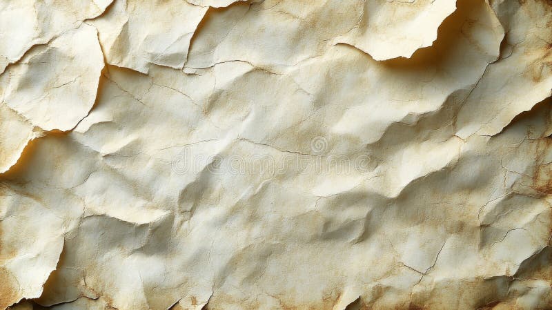 Crumpled Old Parchment Revealing a Textured Surface with Creases and ...