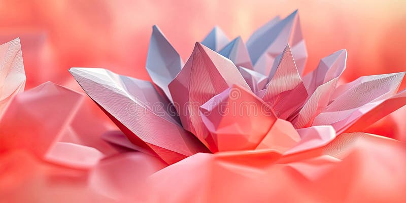Crumpled Origami Lotus, Delicate Folded Paper Bloom Texture Stock Illustration - Illustration of ...