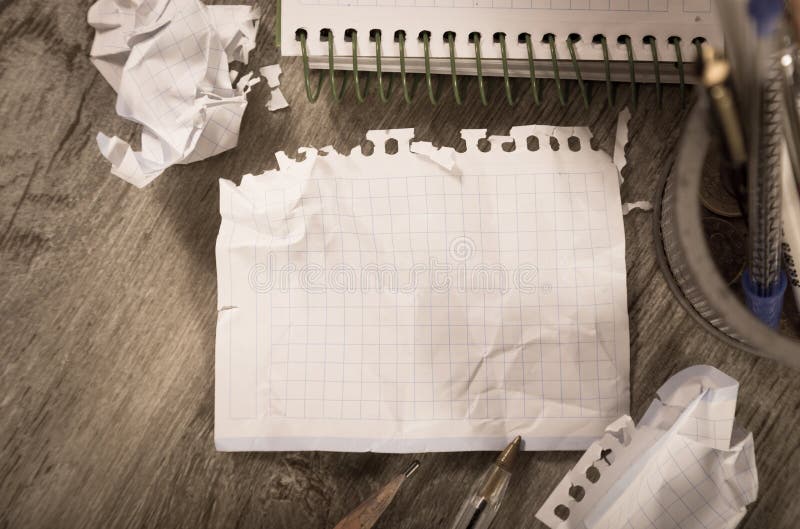 Crumpled Pages and Notebook Stock Photo - Image of clean, pads: 224177226