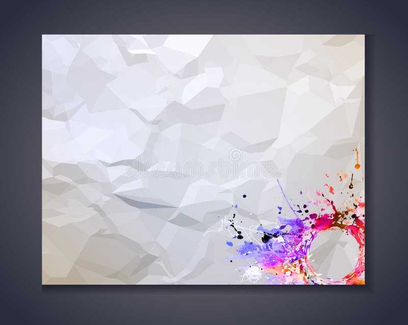 Crumpled Paper. Background for Text with Stock Vector - Illustration of ...