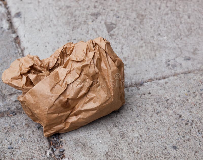 Crumpled Paper bag stock photo. Image of brown, environment - 16092700