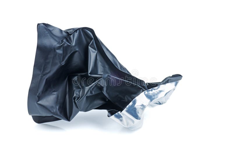 Crumpled Paper Bag on White Background Stock Photo - Image of package ...