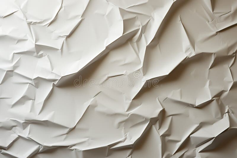 Crumpled Paper Ball Creates Abstract Texture on White Stock ...