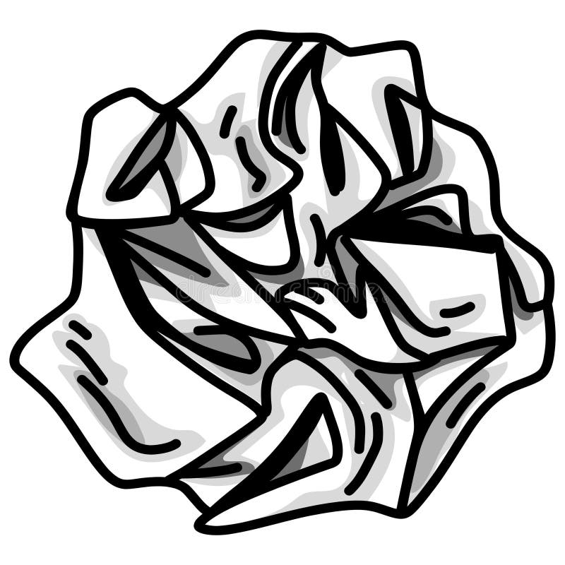 Crumpled Paper Ball Drawing Vector Illustration Icon Stock Vector ...