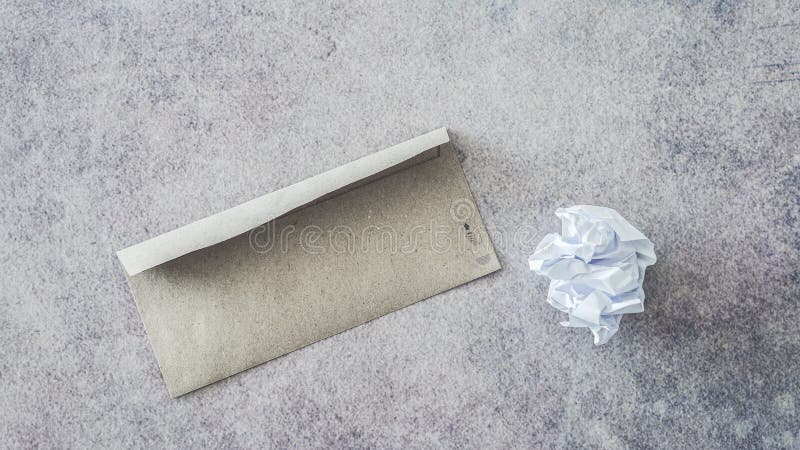 Crumpled Paper Ball and Envelope Stock Image - Image of crumpled, page ...