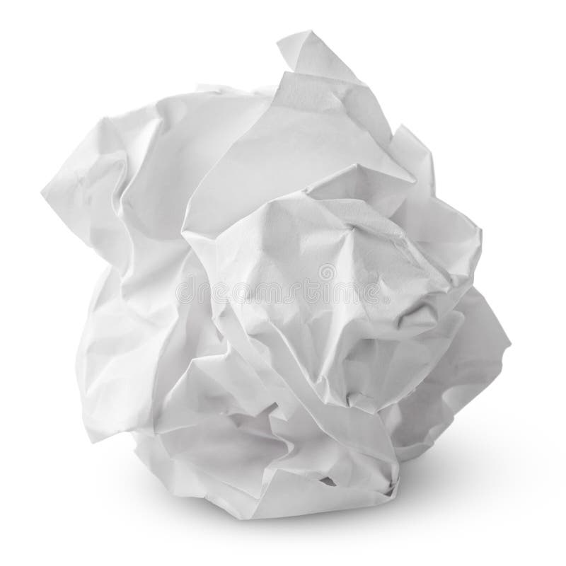 Crumpled paper ball stock photo. Image of blank, crushed - 31327056