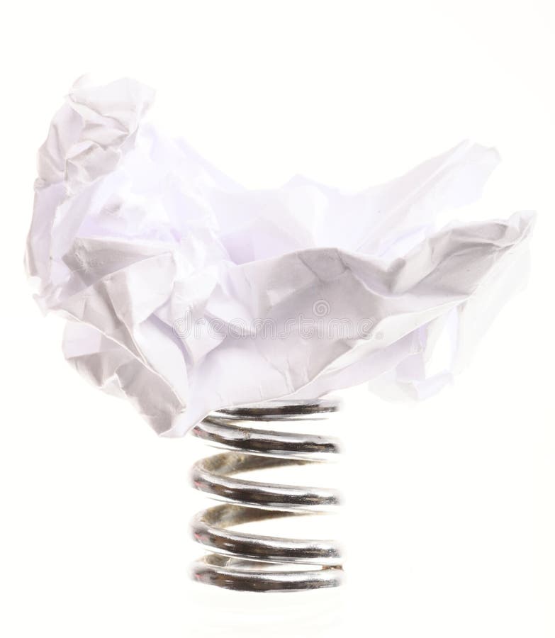 Crumpled Paper Ball Metal Spring Isolated Stock Photos - Free & Royalty ...