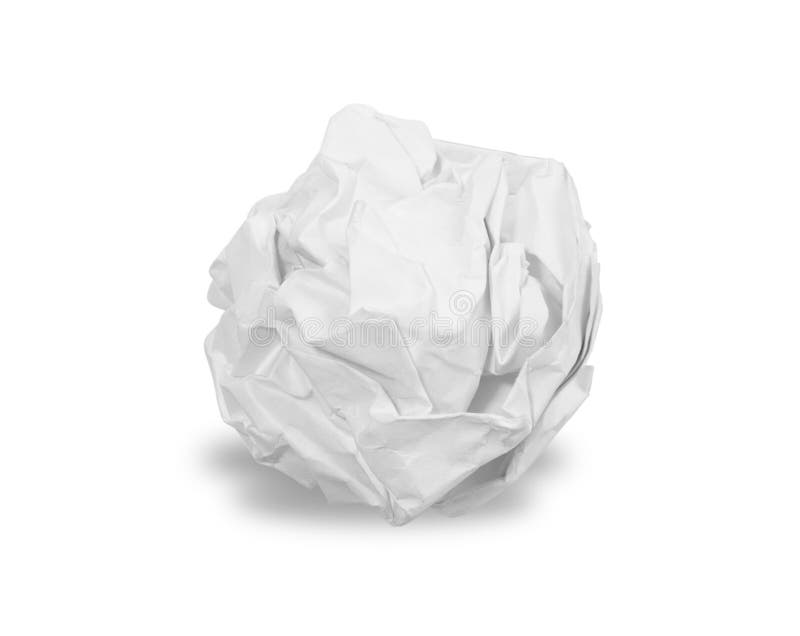 Crumpled paper ball stock image. Image of recycle, messy - 62071657