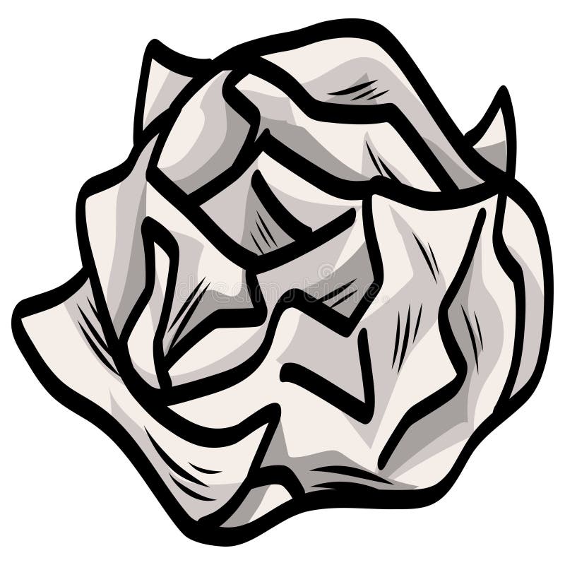 Crumpled Paper Ball Waste Drawing Vector Illustration Stock Vector ...